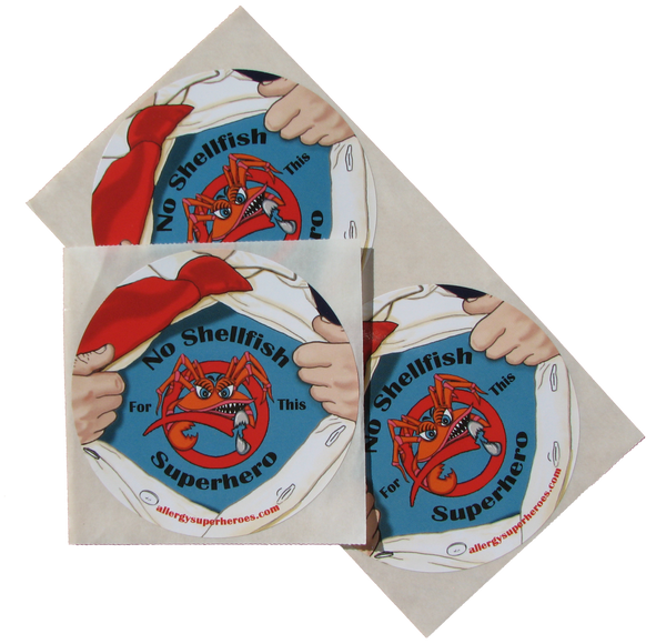 Shellfish Allergy Superhero Boy Sticker – Allergy Superheroes