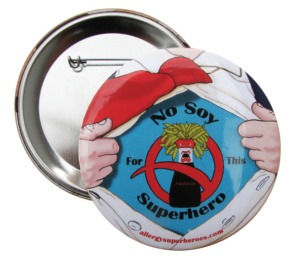 Soy Allergy Superhero Boy Button – Allergy Superheroes