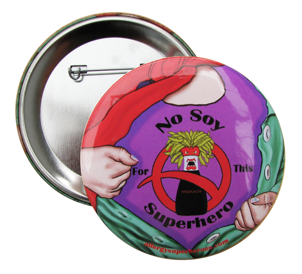Soy Allergy Superhero Girl Button – Allergy Superheroes
